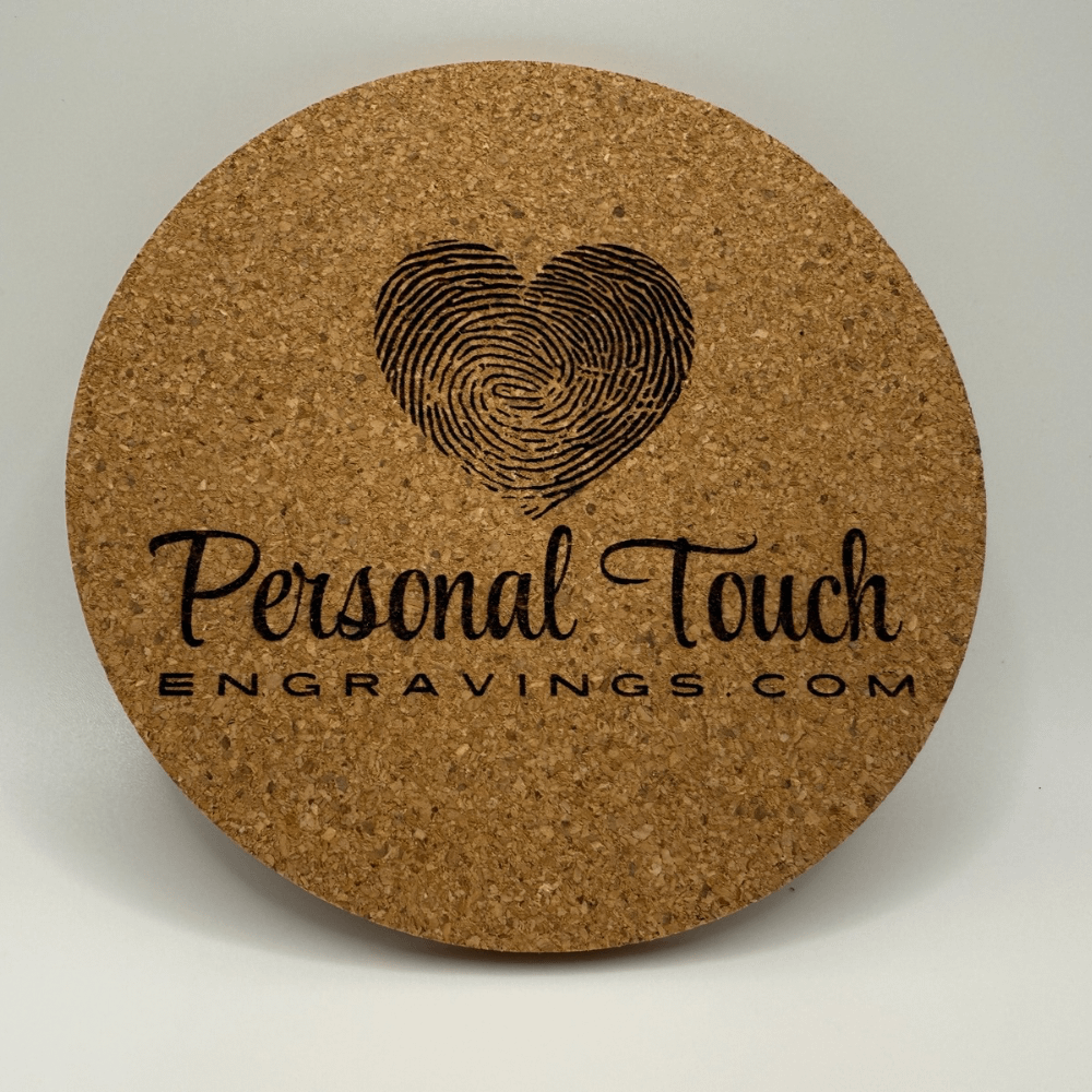 10 Engraved Cork Coasters with Logo (10 Pack) – Personal Touch Engravings
